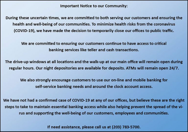 COVID-Notice-mb | The Milford Bank